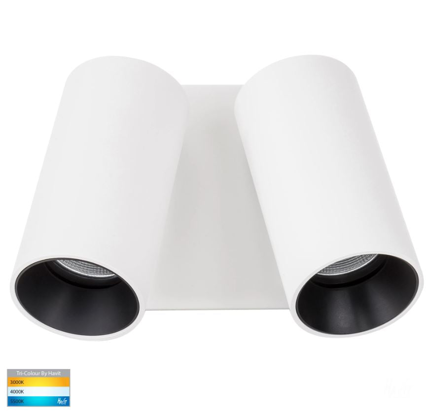 Revo White Double Adjustable Wall Light - Lighting Affairs